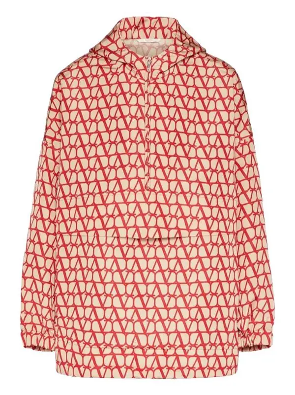 Valentino Garavani Toile Iconographe Long-sleeved Hooded Jacket - Nude