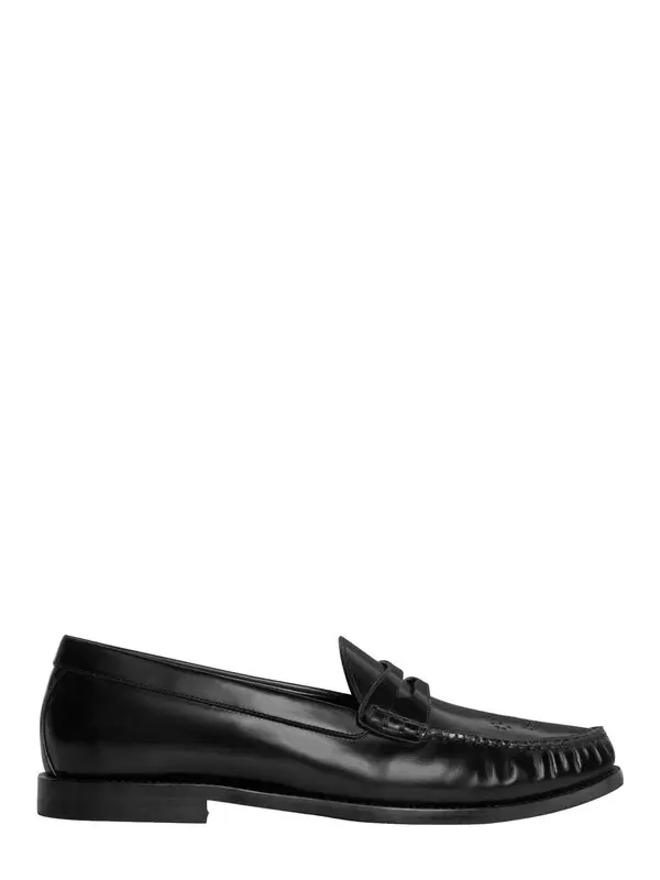 Celine Vivienne Loafer In Polished Bull - Black