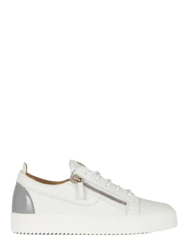 GIUSEPPE ZANOTTI Logo Detail Lace-up Sneakers - White