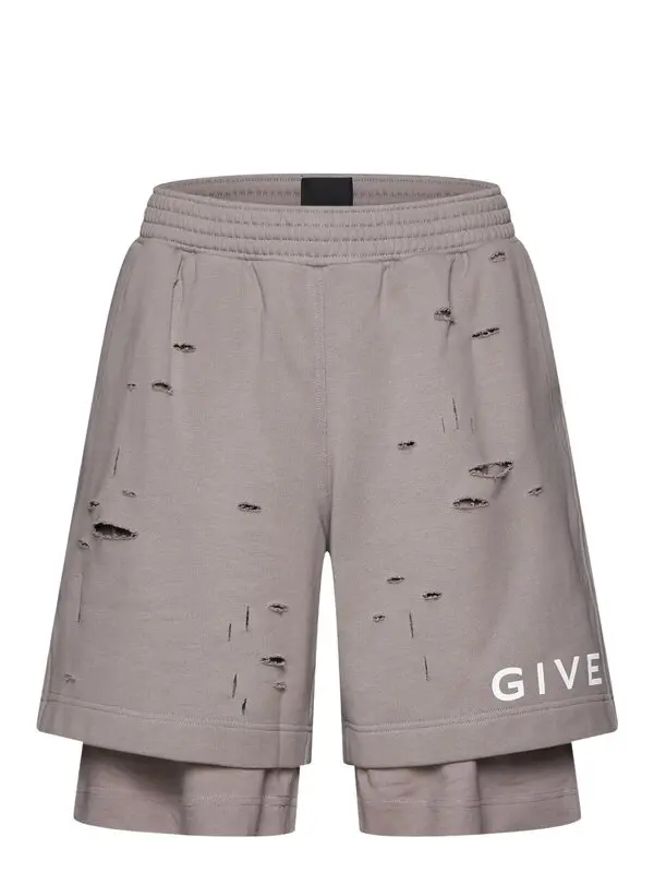 Givenchy Distressed Bermuda Shorts - Gray