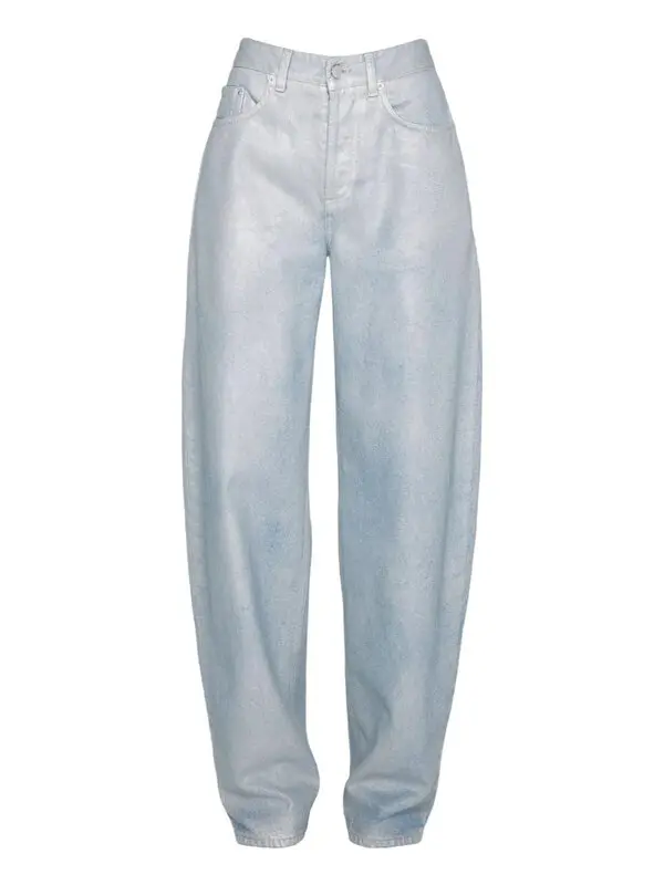 MUGLER Lace-up High-waist Jeans - Gray