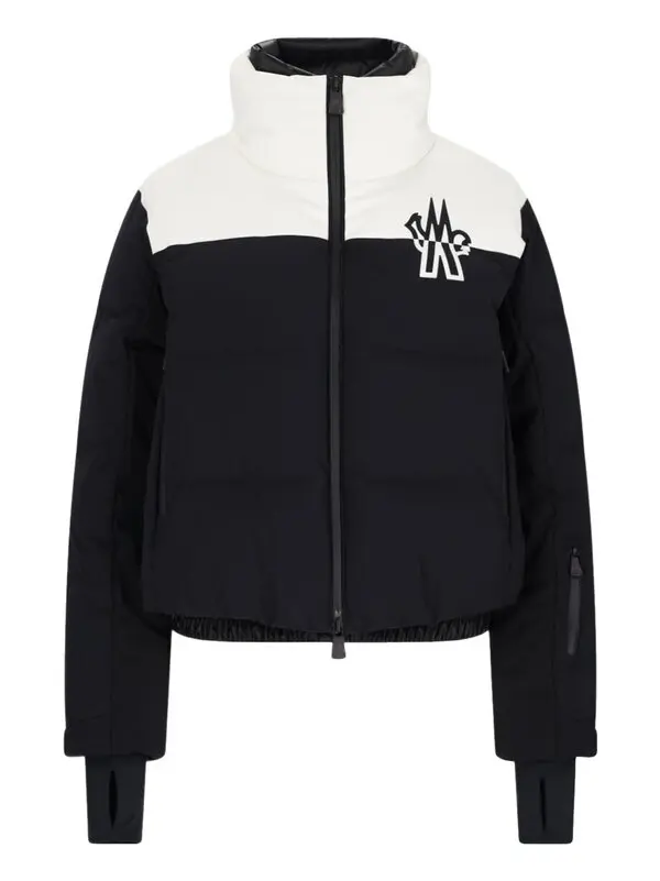 Moncler Color Block Ski Down Jacket - Black And White