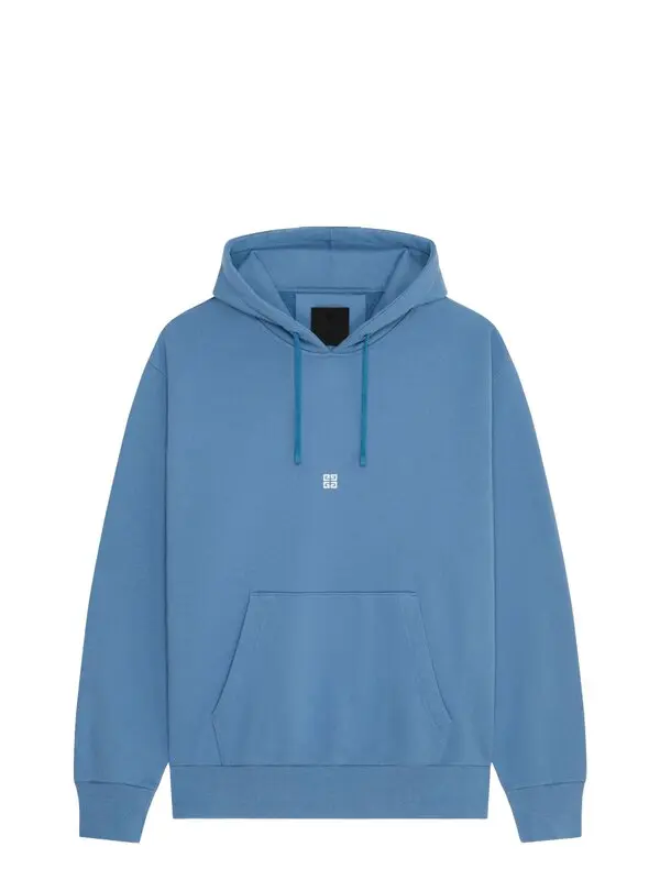 Givenchy Logo Embroidered Drawstring Hoodie - Blue-white