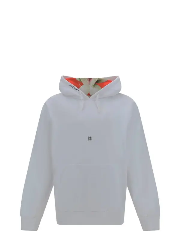 Givenchy 4g Embroidered Drawstring Hoodie - White