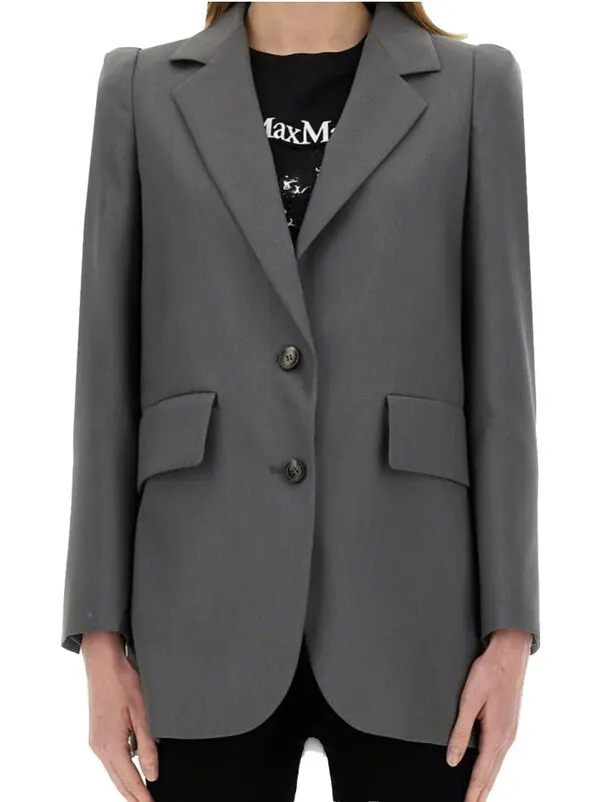 Max Mara Padded Shoulder Blazer - Black