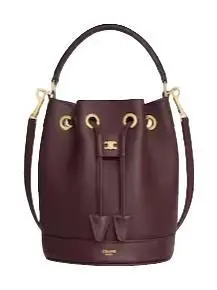 Celine Teen Clara Bag In Supple Grained Calfskin - Deep Burgundy Red