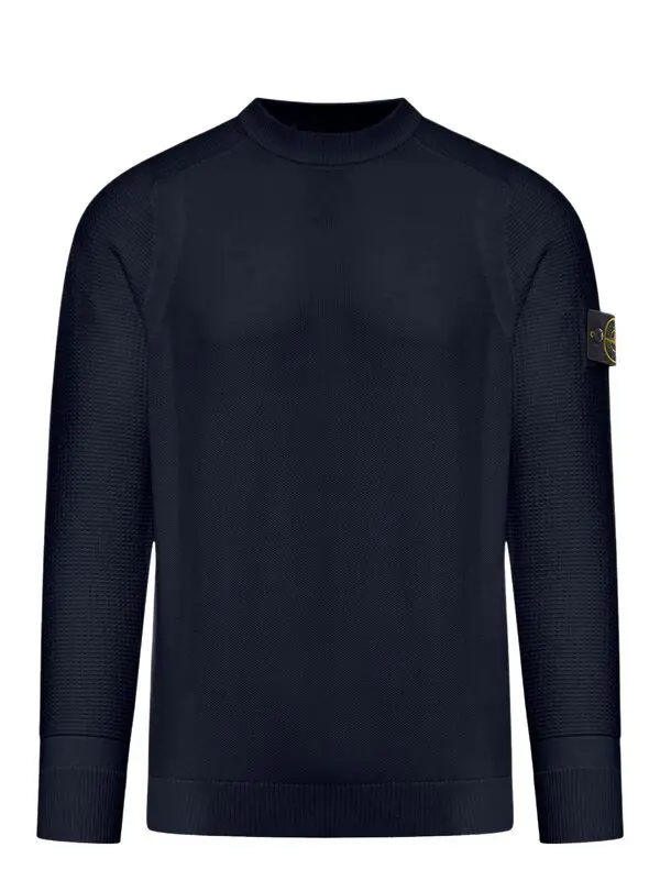 Stone Island Crewneck Long-sleeved Sweater - Blue