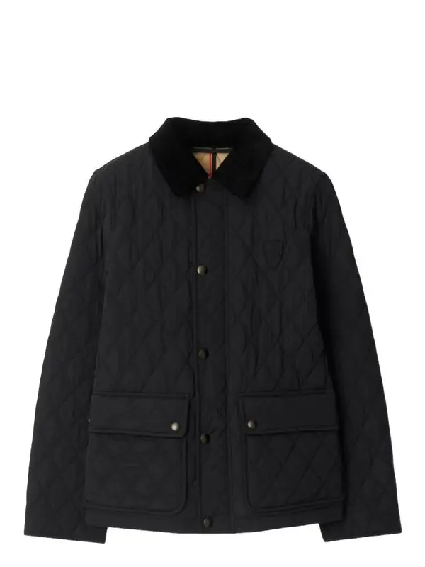 Burberry Quilted Jacket With Plaid Lining - Black