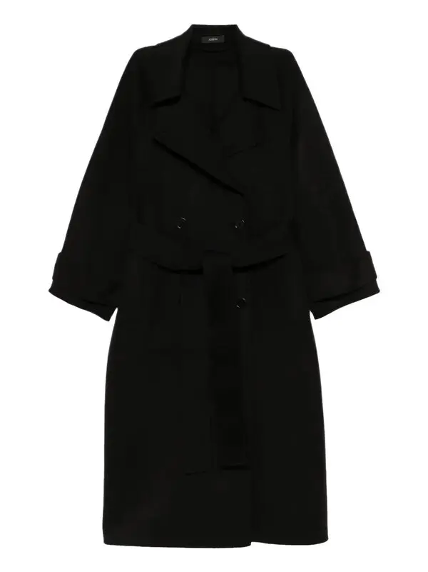 JOSEPH Navarre Double-breasted Belted Coat - Black