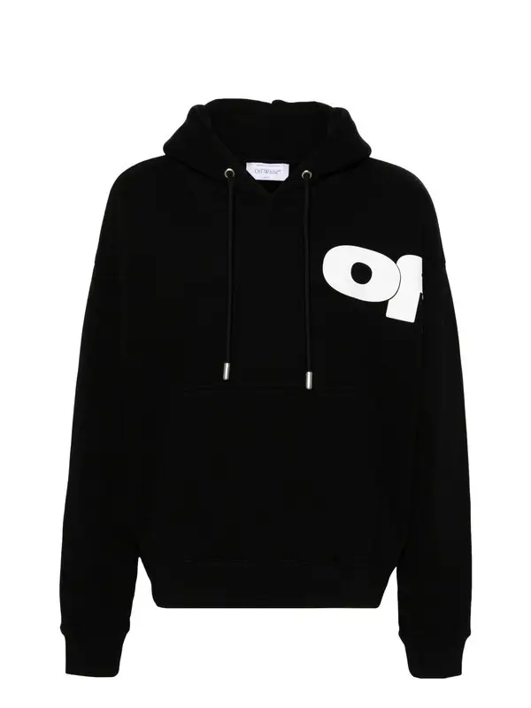 Off-White Shared Logo Drawstring Hoodie - Black