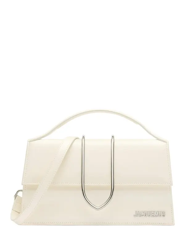 Jacquemus Large Bambino Logo Plaque Tote Bag - White