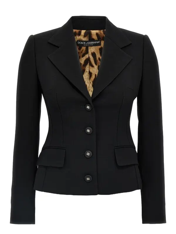 Dolce & Gabbana Single-breasted Blazer With Button Detailing - Black