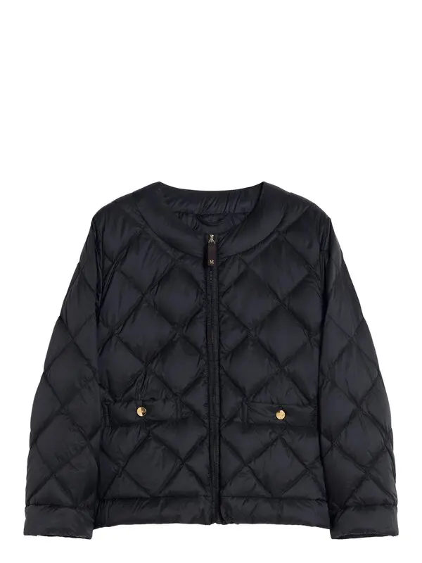 Max Mara Quilted Zip-up Jacket With Branded Snap Buttons - Black