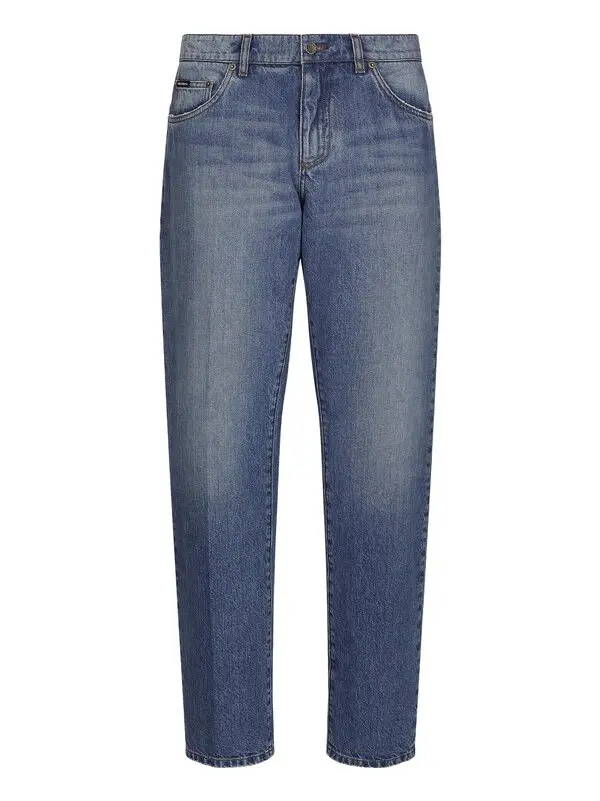 Dolce & Gabbana Logo Tag Jeans - Blue