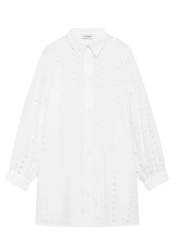 ANINE BING Textured Shirt Dress - White