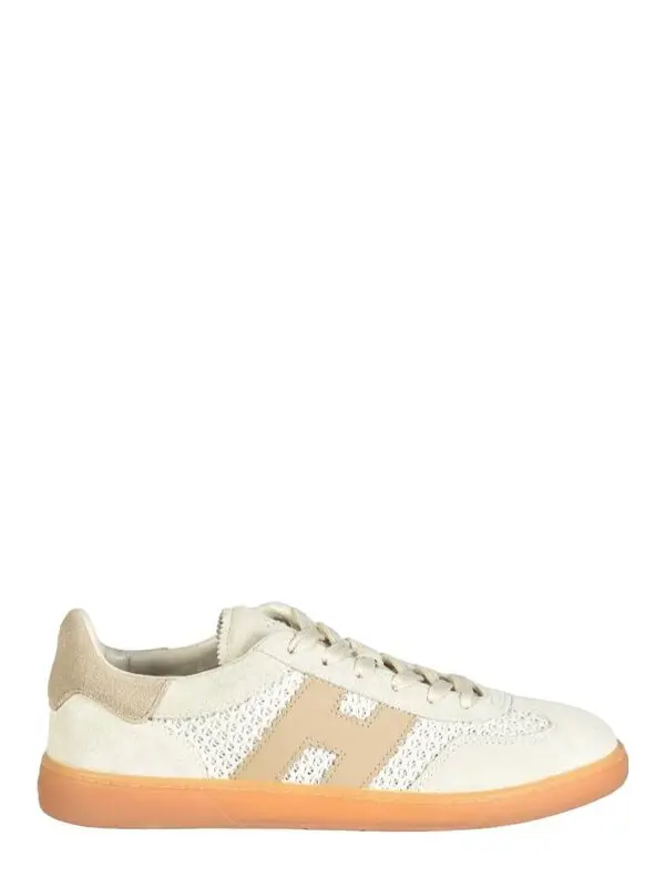 Hogan Low Top Lace-up Sneakers With H Logo Detail - White