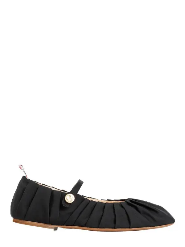 Thom Browne Ruched Ballerina Flats - Black
