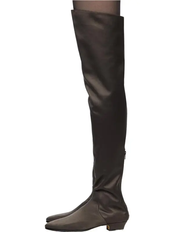 THE ROW Over-the-knee Zip Up Boots - Brown