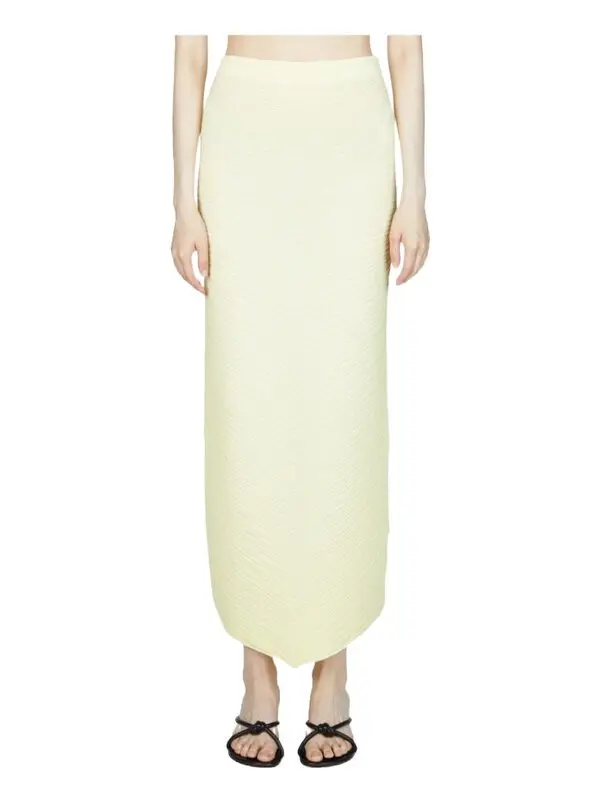 Bottega Veneta Ribbed Midi Skirt - White