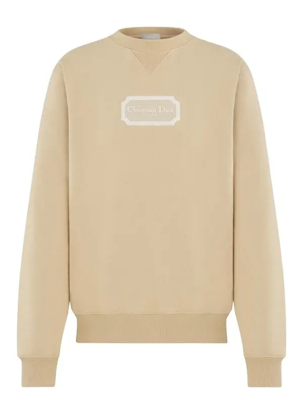Dior Logo Patch Crewneck Sweater - Nude