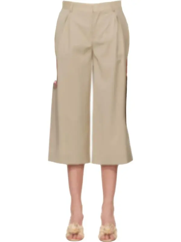 Moschino Belted Pleated Wide-leg Trousers - Nude
