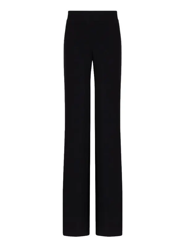 Emporio Armani High-waisted Wide Leg Trousers - Black