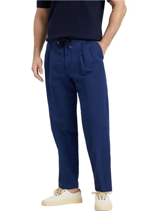 Brunello Cucinelli Mid-rise Pleated Tapered-leg Trousers - Blue
