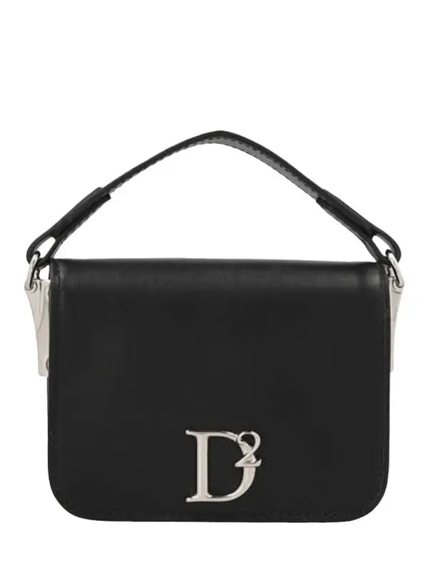 Dsquared2 Logo Plaque Fold-over Shoulder Bag - Black
