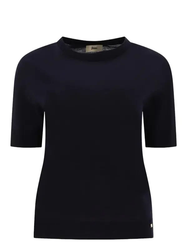 Herno Short-sleeved Crewneck Knitted Jumper - Blue