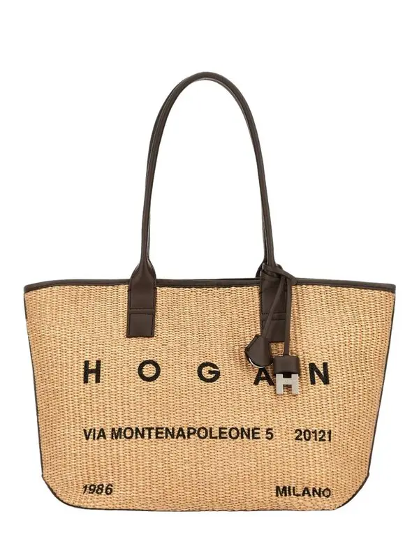 Hogan Tote Bag With Printed Logo - Nude