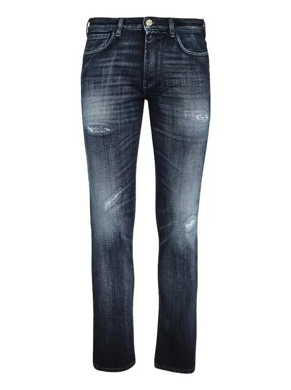 Emporio Armani Light Wash Straight Leg Jeans - Black