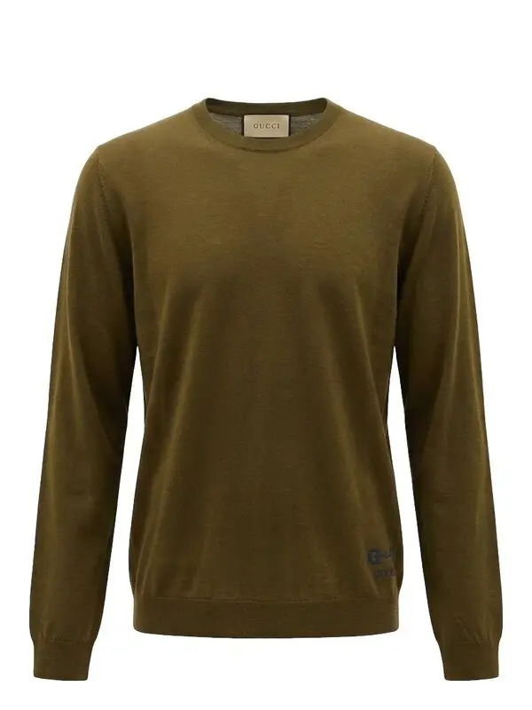 Gucci Embroidered Crewneck Sweater - Brown