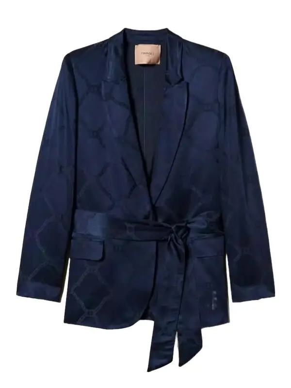 TWINSET Logo Jacquard Blazer - Indigo