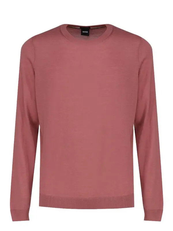 Hugo Boss Round Neck Long Sleeve Sweater - Pink