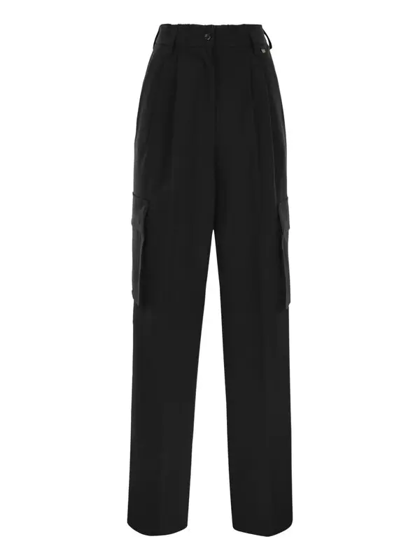 Herno Pleated Cargo Pants - Black