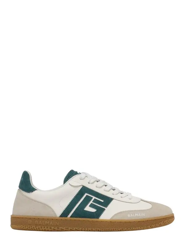 Balmain Swan Suede And Smooth Leather Trainers - White