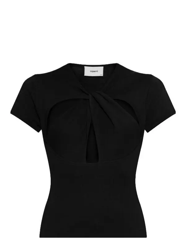 Coperni Cut-out Detail Short Sleeve Top - Black
