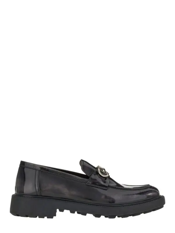 FERRAGAMO Gancini Patent Loafers - Black