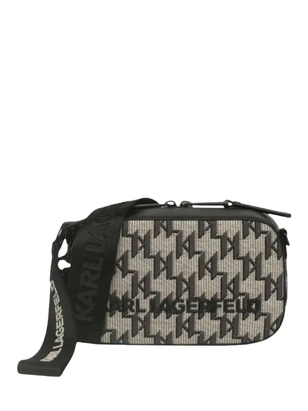 Karl Lagerfeld Monogrammed Shoulder Bag - Black/beige