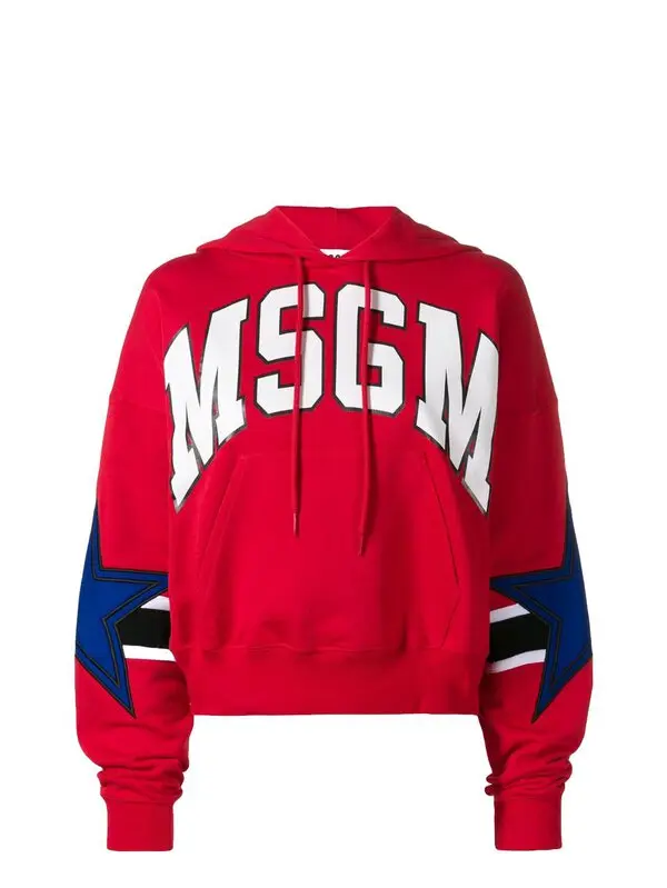 MSGM Logo Hooded Sweater - Red