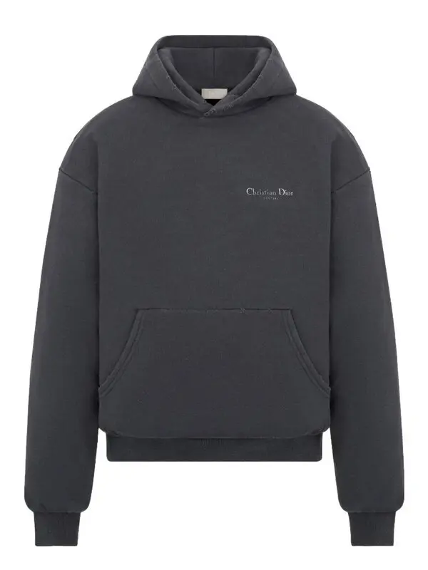 Dior Long-sleeved Hooded Sweater With Logo - Black