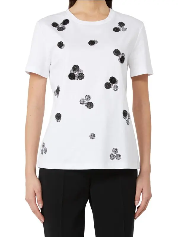 Max Mara Embellished Crewneck T-shirt - White