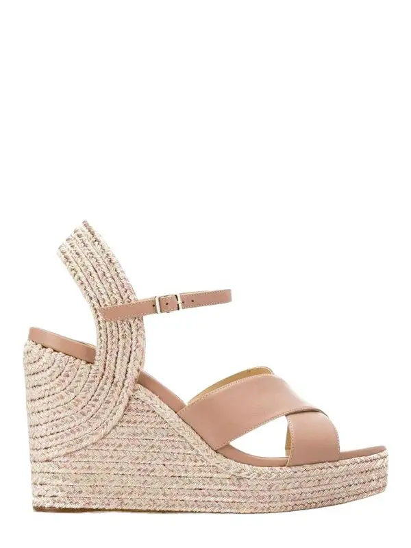 JIMMY CHOO Dellena 100 Wedge Sandals - Nude
