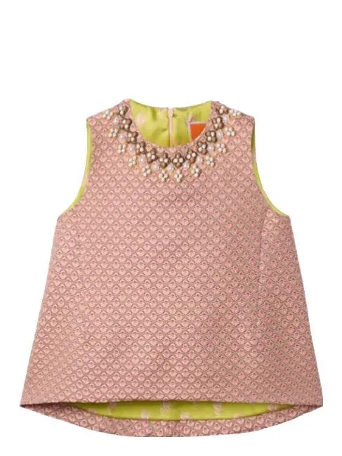 La DoubleJ La Scala" Embroidered Top - Pale Pink