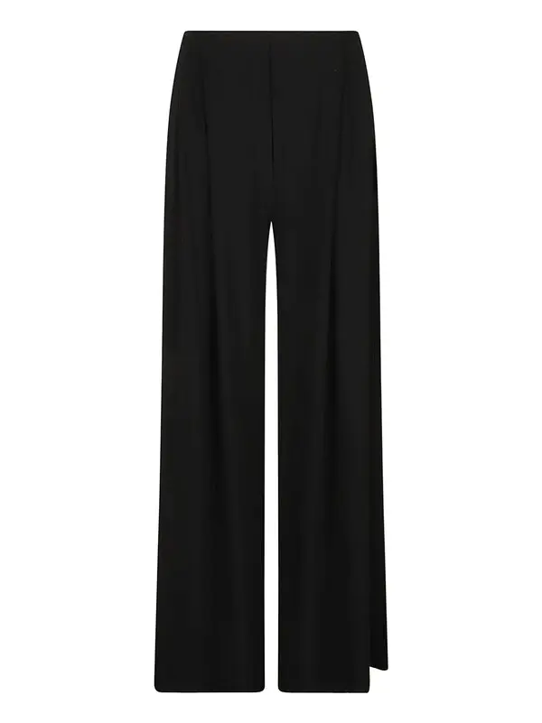 Norma Kamali Wide-leg Pleated Trousers - Black
