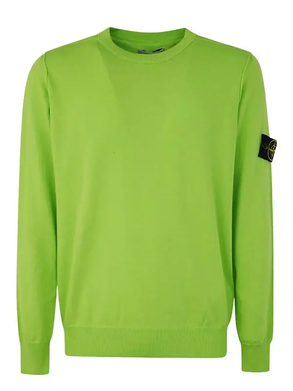 Stone Island Crewneck Jumper With Compass Badge - Lemon Yellow