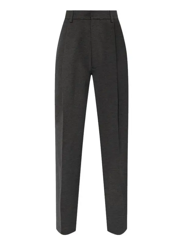 Victoria Beckham Pleated Straight-leg Trousers - Black