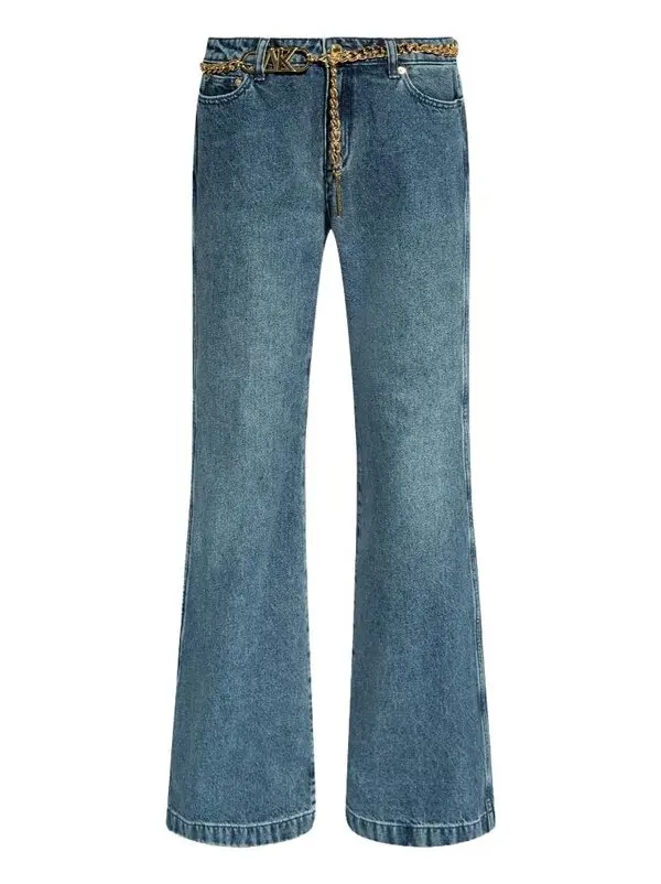 Michael Kors Belted Flare Jeans - Blue