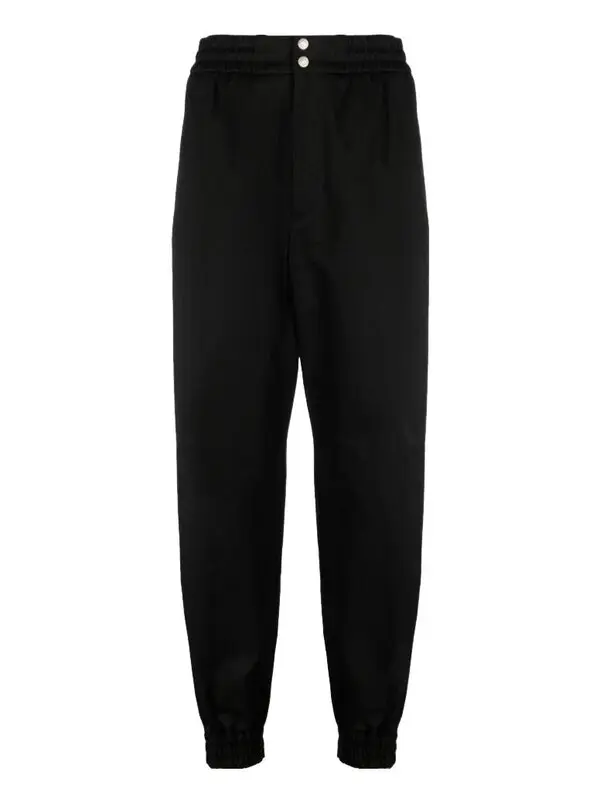 Alexander McQueen Mid-rise Tapered-leg Trousers With Buckled Detail - Black