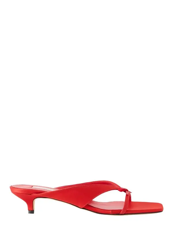 TOTEME Bow-decorated Satin High-heeled Sandals - Red